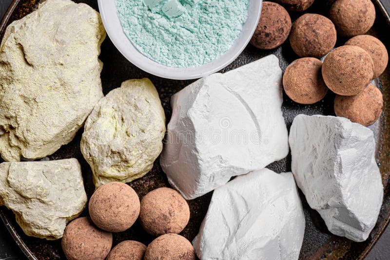 Edible clay stones stock photo. Image of close, chocolate - 346195484