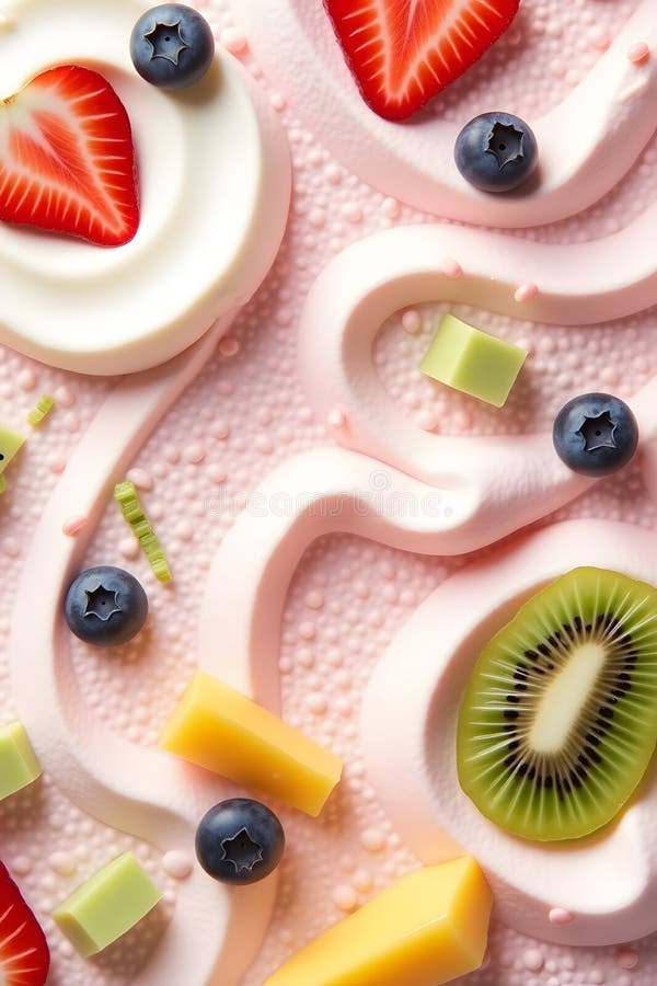 "Edible Clouds – Fruity Ice Cream Texture" Stock Illustration ...