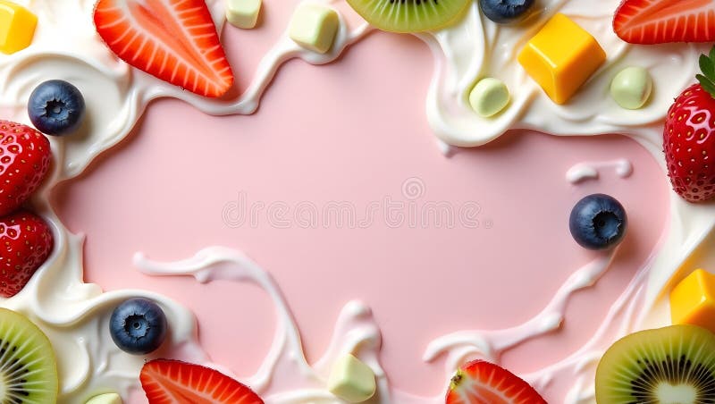"Edible Clouds – Fruity Ice Cream Texture" Stock Illustration ...