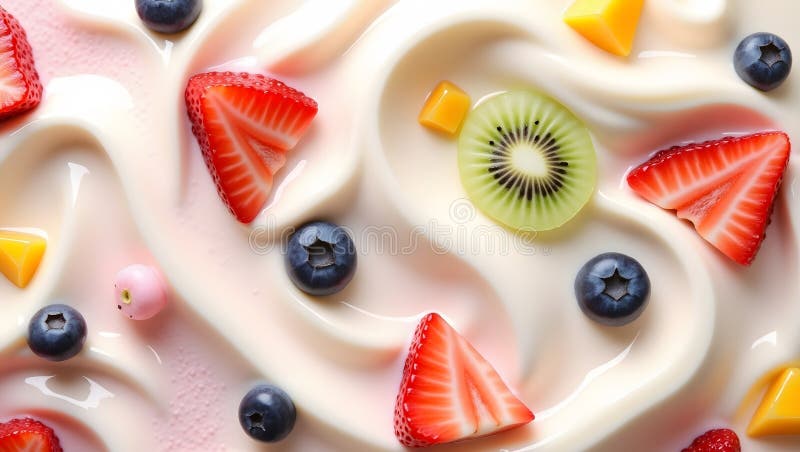 "Edible Clouds – Fruity Ice Cream Texture" Stock Illustration ...