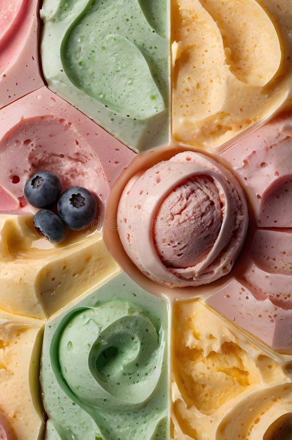 "Edible Clouds – Fruity Ice Cream Texture" Stock Illustration ...