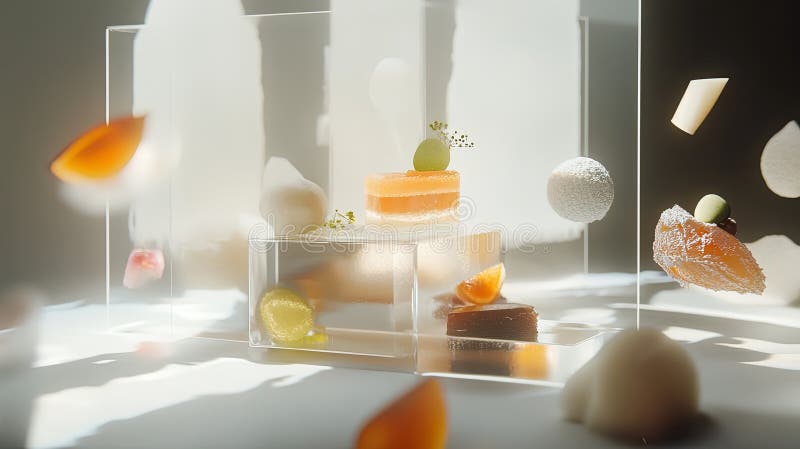 Edible Composition Floating Elements Spatial Light Clean Stock Photos ...