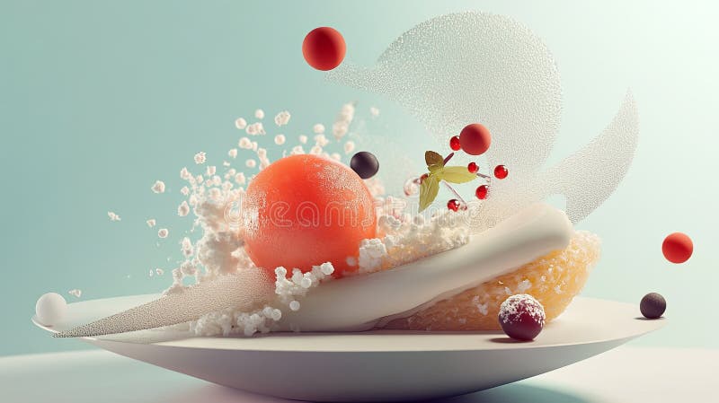 Edible Composition Floating Elements Spatial Light Clean Stock Photos ...