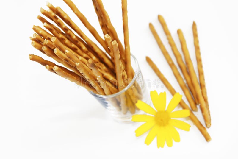 Edible Dry Snack Sticks with Salt a Sprinkles Stock Image - Image of ...