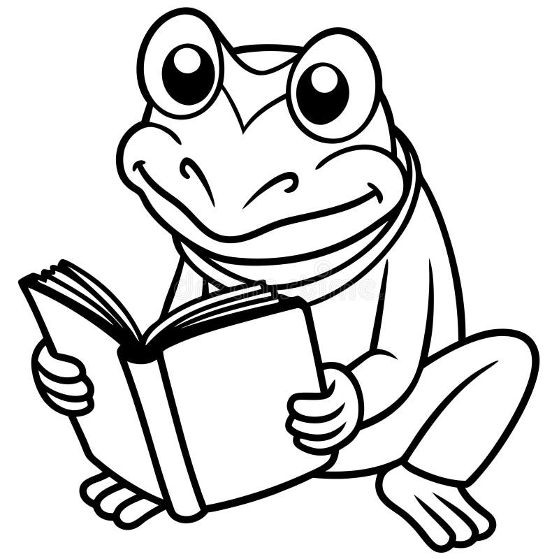 Edible Frog Reading Icon Vector Stock Vector - Illustration of happy ...