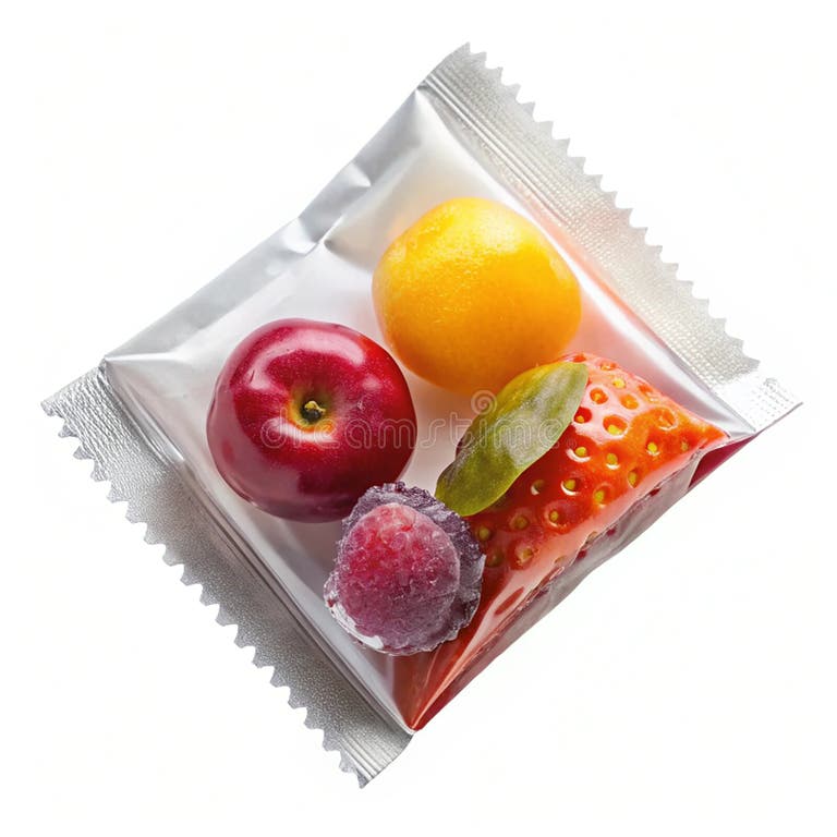 Edible Fruit Snack Wrapper that Dissolves after Use Stock Illustration ...
