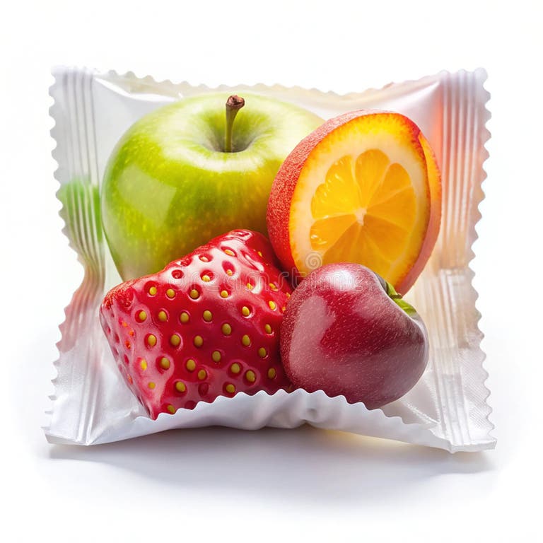 Edible Fruit Snack Wrapper that Dissolves after Use Stock Illustration ...