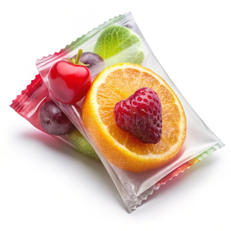 Edible Fruit Snack Wrapper that Dissolves after Use Stock Illustration ...