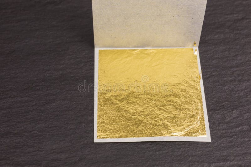 Edible gold leaf stock image. Image of genuine, metal - 163616041