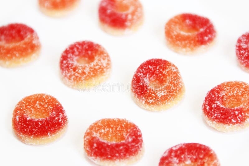 Edible Orange Marmalade Rings with Sugar Sprinkles Stock Photo - Image ...