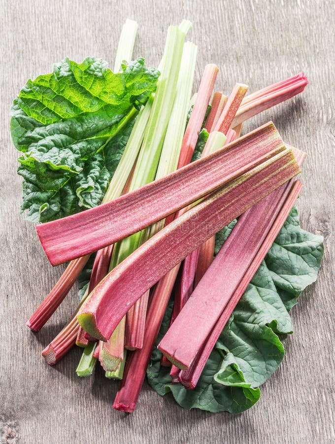 Edible Rhubarb Stalks On The White Background Stock Image - Image of ...