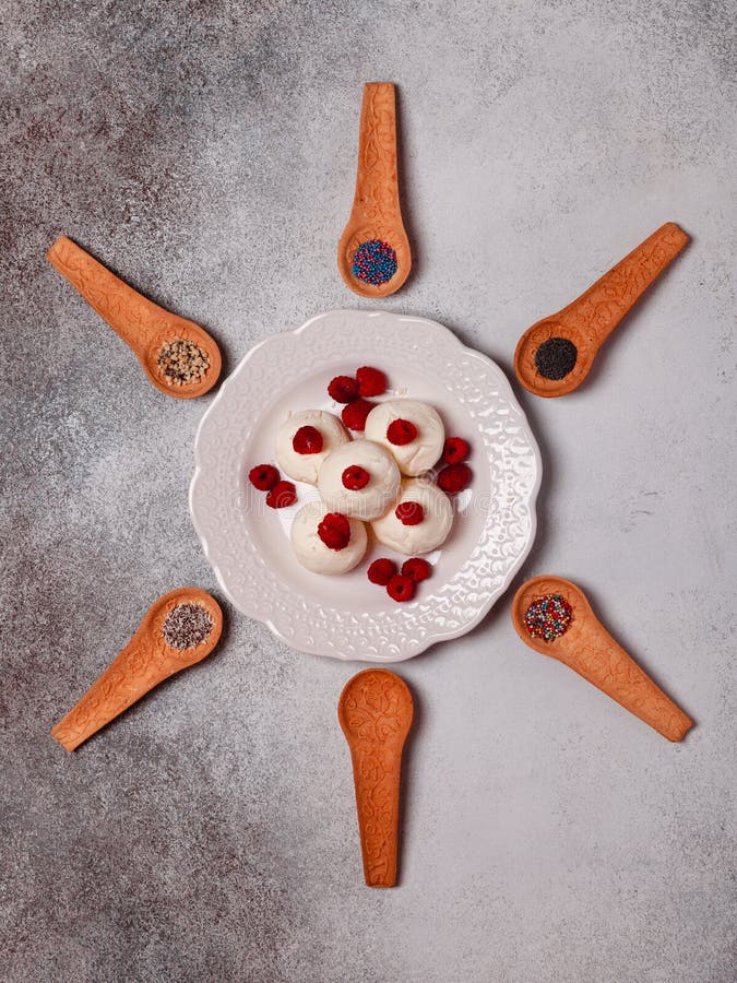 Edible spoons. stock photo. Image of cone, vanilla, cake - 188979826