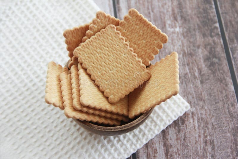 Edible Square Dry Cookies in a Plate Stock Photo - Image of bread, food ...