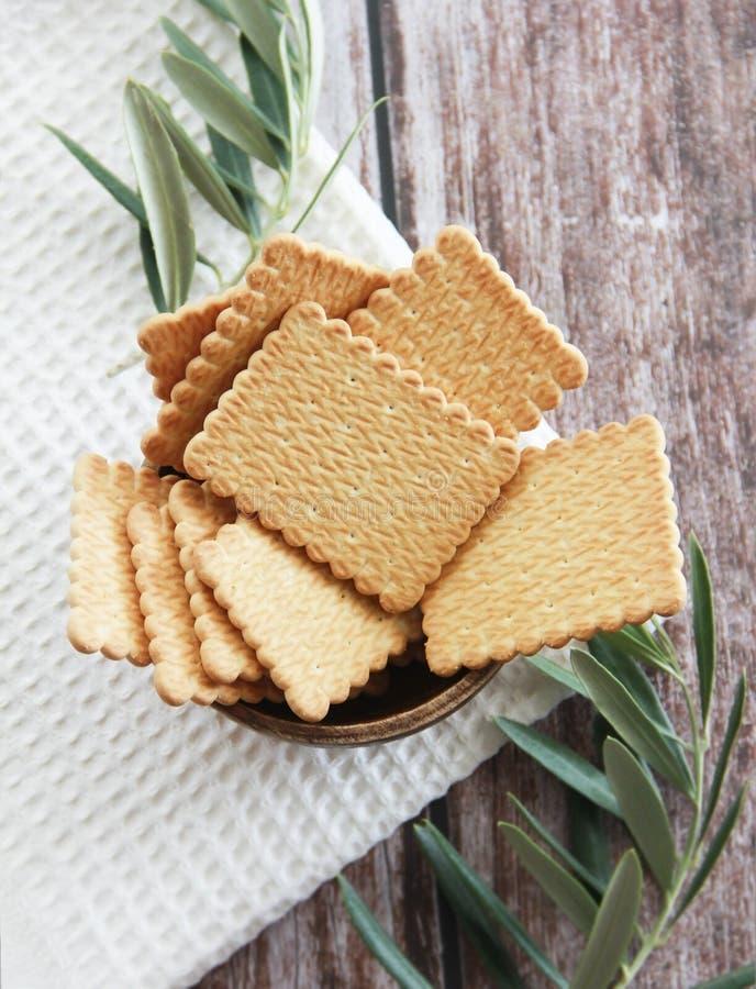 Edible Square Dry Cookies in a Decorative Plate Stock Photo - Image of ...