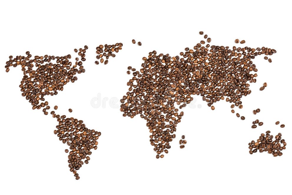 Edible World Map Made from Coffee Beans Stock Photo - Image of ...