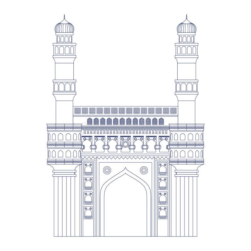 Edification of Mosque Charminar and Indian Independence Day Stock ...