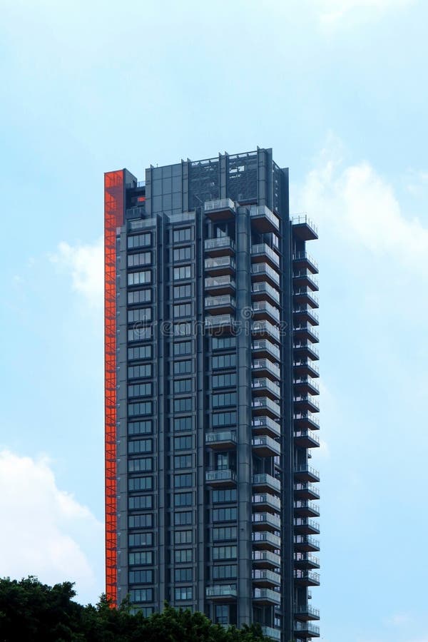 Edificio City High Rise Con Fondo Azul Cielo Foto de archivo - Imagen ...