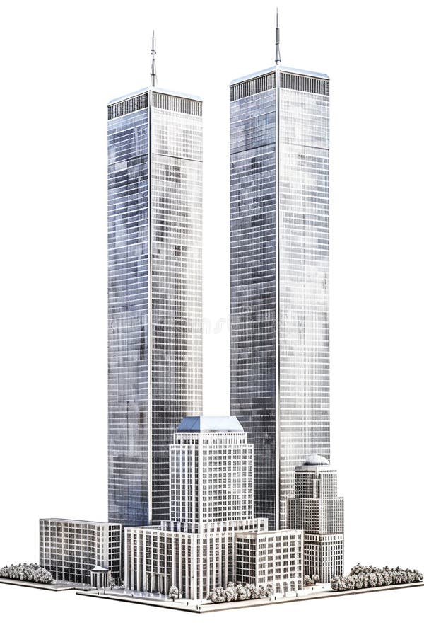 Edificio De Torres Gemelas Aisladas Con Fondo Transparente Stock de ilustración - Ilustración de ...