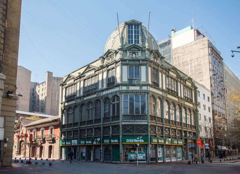 Edificio Histórico Building Comercial Edwards Plaza De Armas Centro Santiago De Chile Fotografía ...
