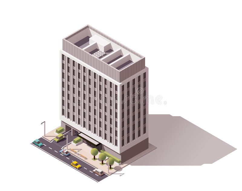 Edificio Isométrico Del Vector Ilustración del Vector - Ilustración de ...