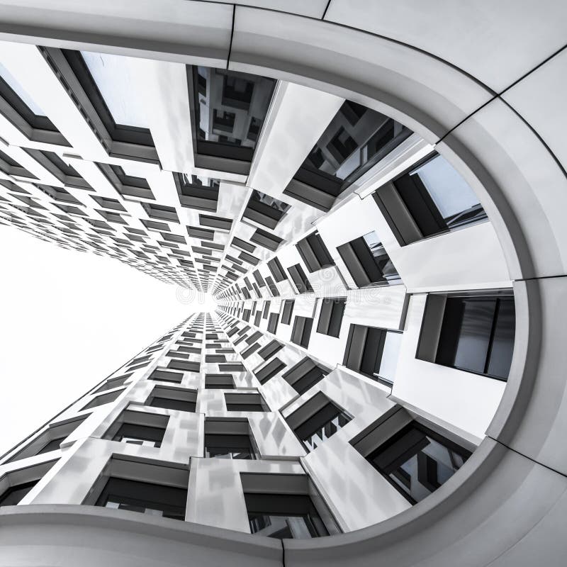 Edificio Moderno Exterior En Blanco Y Negro Imagen de archivo - Imagen ...