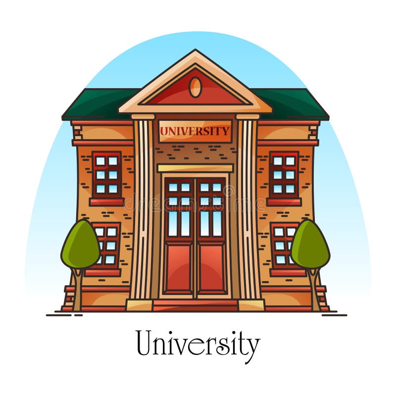 Diseño Del Vector Del Edificio De La Universidad Ilustración del Vector - Ilustración de objeto ...