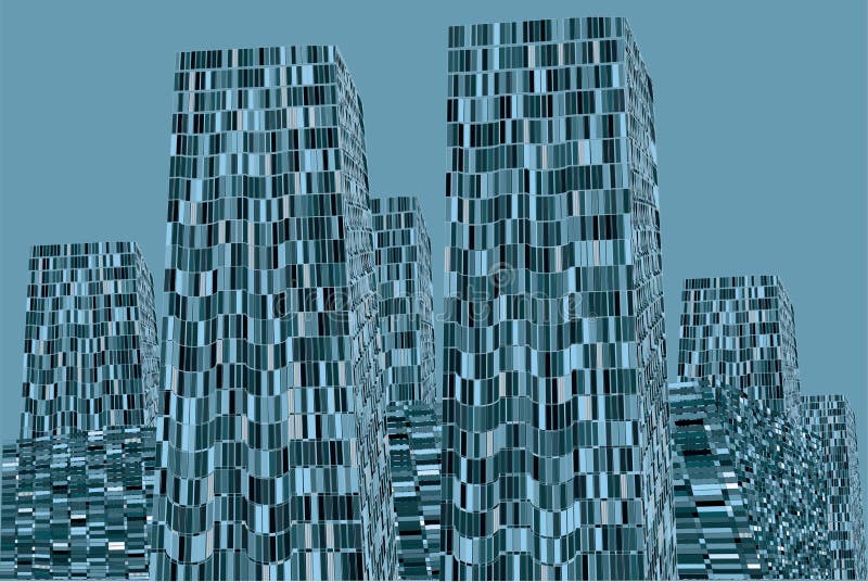 Edificios Abstractos. Ciudad Al Amanecer Ilustración del Vector ...