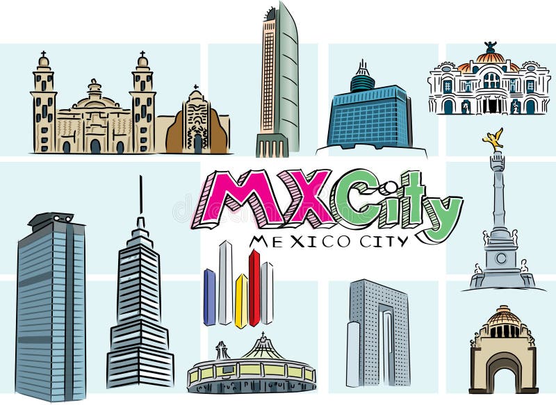 Edificios De La Ciudad De México Ilustración del Vector - Ilustración ...