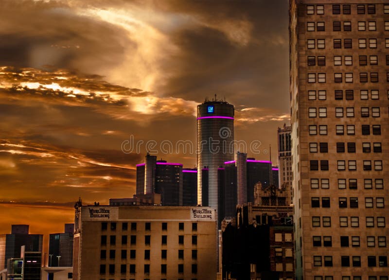 Ciudad de Detroit foto editorial. Imagen de detroit - 132751801