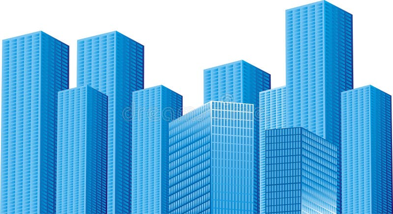 Edificios Del Azul Del Fondo Ilustración del Vector - Ilustración de fondo, comercial: 7322520