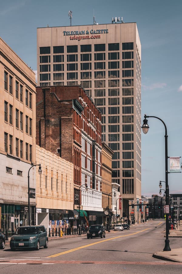 Edificios Del Centro De Worcester Massachusetts Foto editorial - Imagen ...