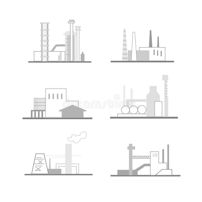 Edificios Industriales Y Estructuras Ilustración del Vector - Ilustración de edificios, proceso ...
