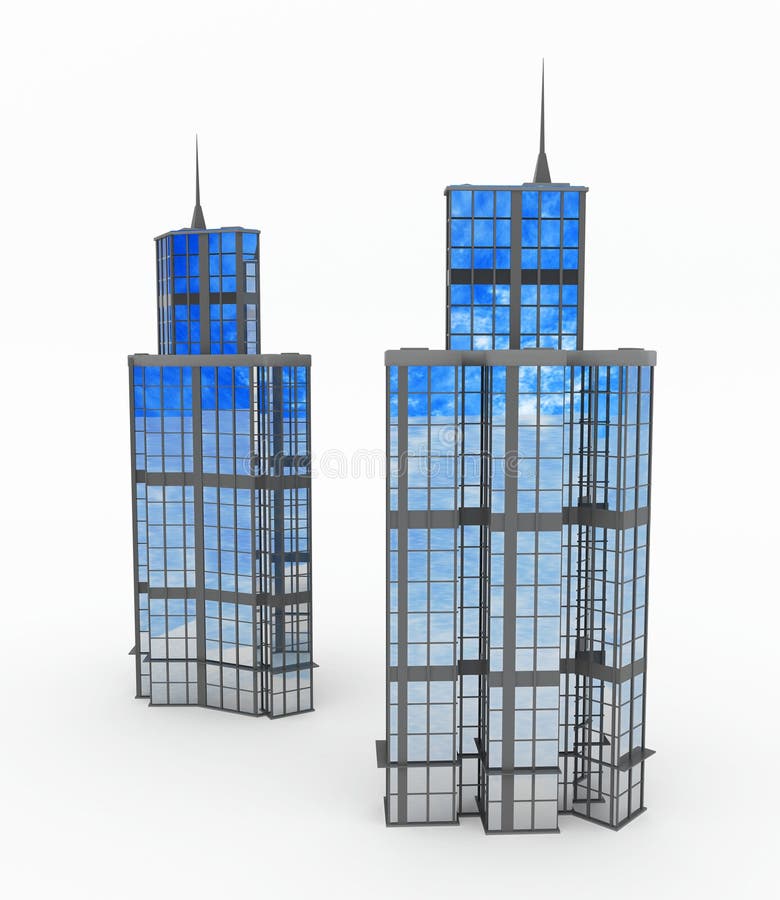 Edificios Modernos, Fachadas Stock de ilustración - Ilustración de cielo, rascacielos: 10289767