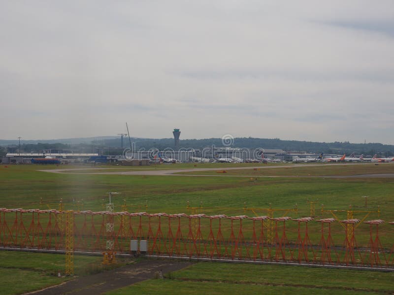 Edinburgh Airport runway stock photo. Image of scottish - 124097532