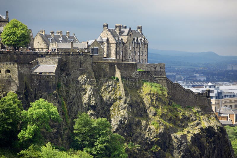 View of Edinburgh City Center Stock Image - Image of overcast, scotland ...