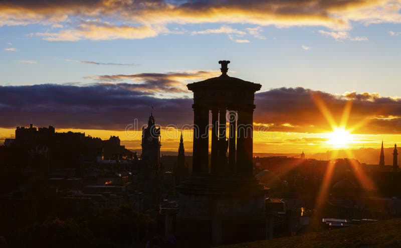 Edinburgh Castle at Dusk stock photo. Image of famous - 70195782