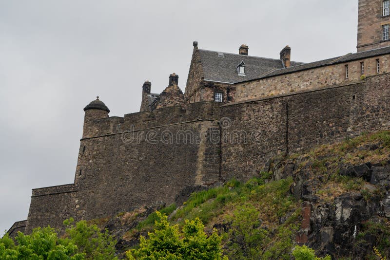 Edinburgh Castle High Walls Stock Photo - Image of tourism, summer ...
