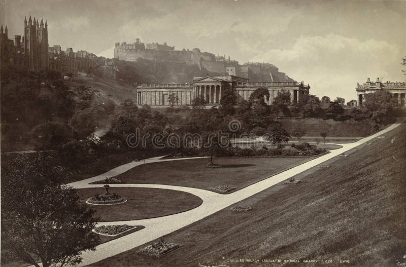Edinburgh Castle And National Gallery Picture. Image: 221401725