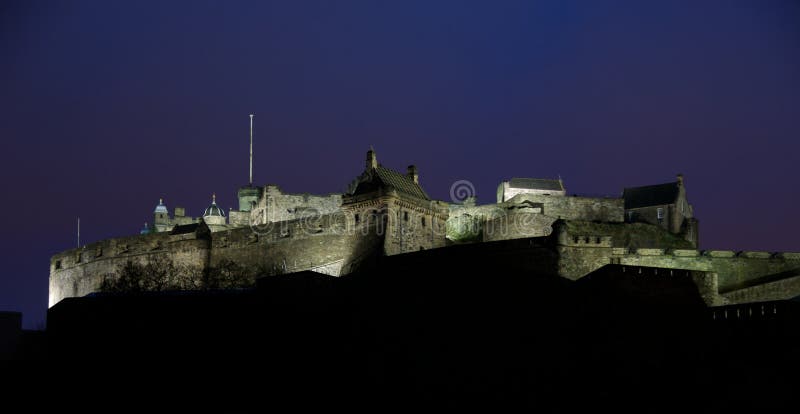 Edinburgh Castle at night stock image. Image of building - 5006259