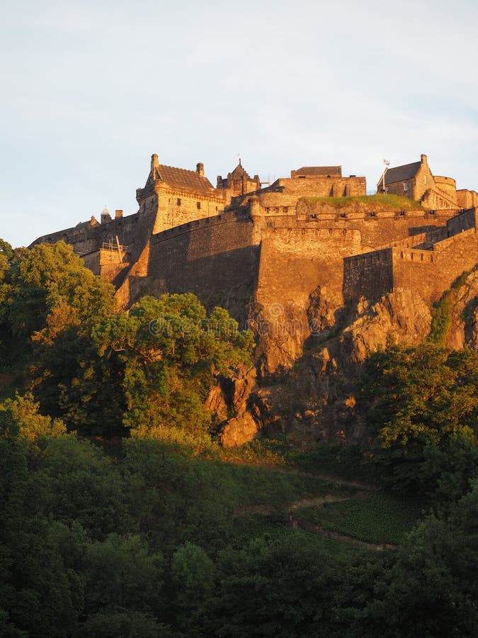 Edinburgh castle at sunset stock image. Image of sunset - 126171797