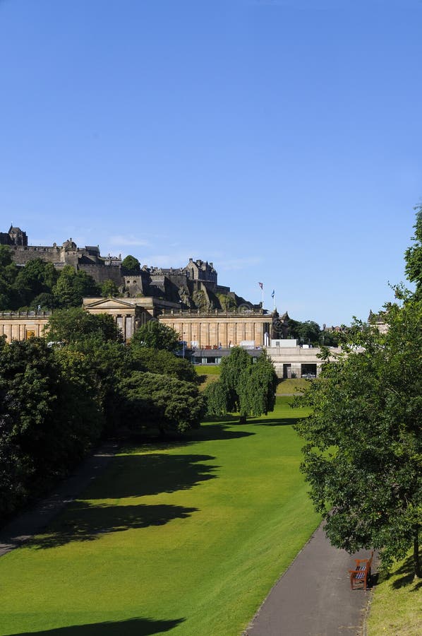 Edinburgh Castle View from the Park Stock Photo - Image of nature ...