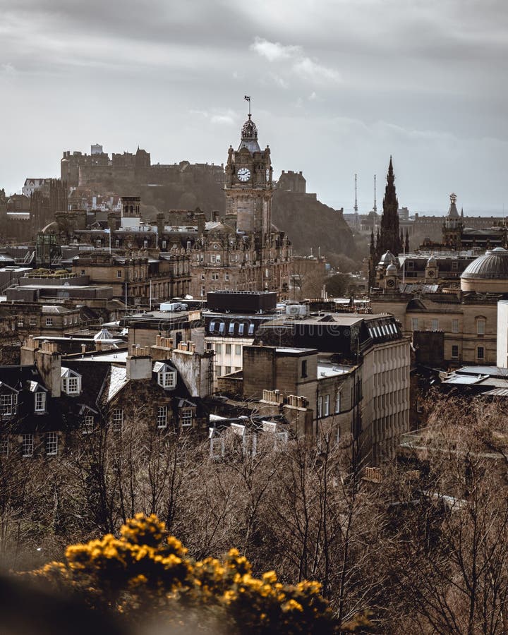 Edinburgh City View from Calton Hill Stock Image - Image of edinburgh ...