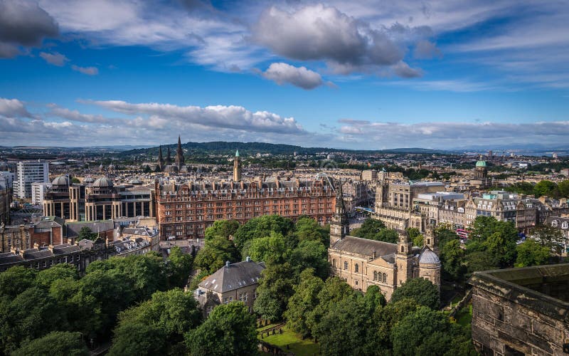 Edinburgh City View from the Castle, Scotland Stock Photo - Image of ...