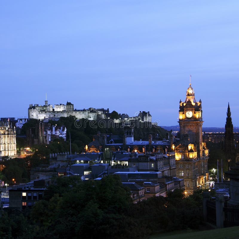 Edinburgh at night stock photo. Image of evening, nightime - 2291016