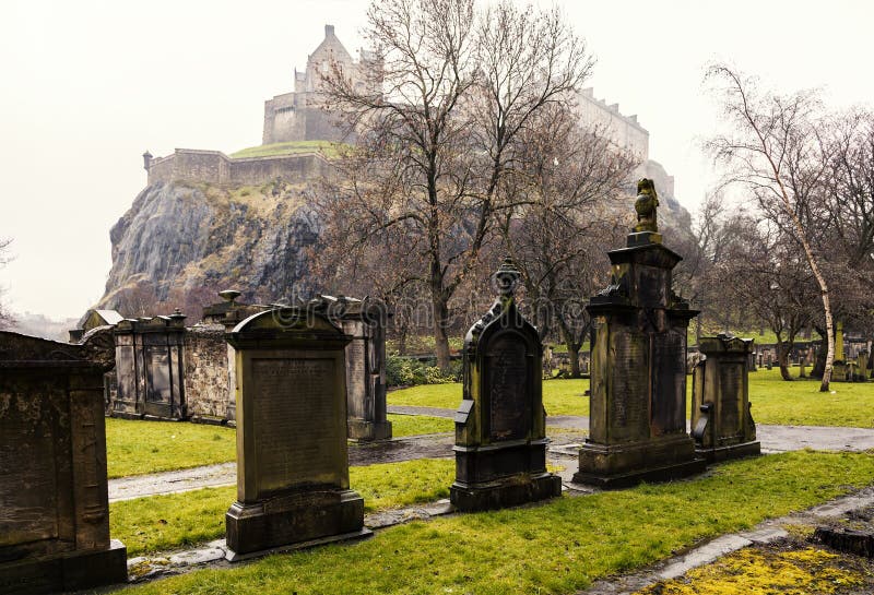 Edinburgh Graveyard Below the Castle Stock Image - Image of culture ...