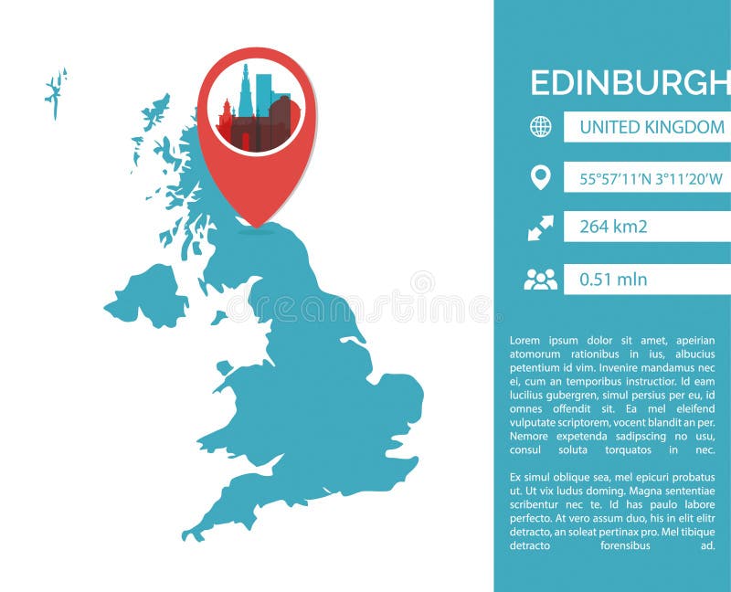 Edinburgh Map Infographic Vector Isolated Illustration Stock Vector ...
