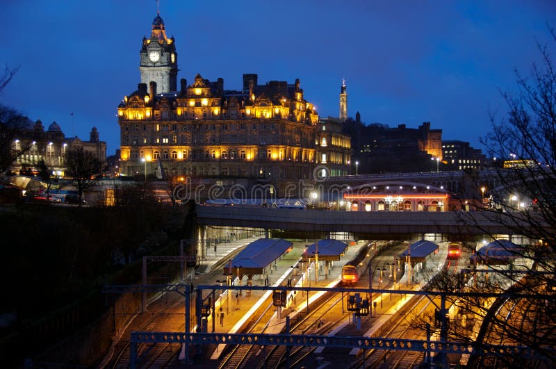 Edinburgh at night stock image. Image of urban, cityscape - 5006251