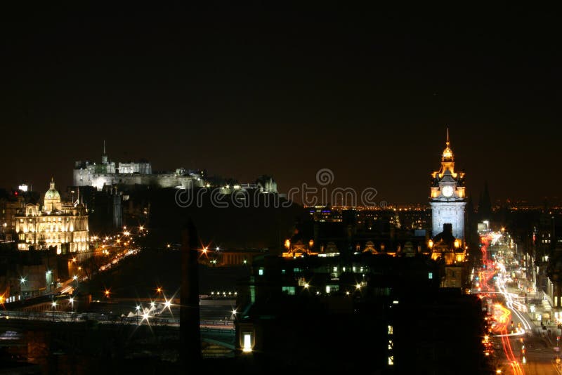 Edinburgh by Night stock image. Image of national, calton - 40539251