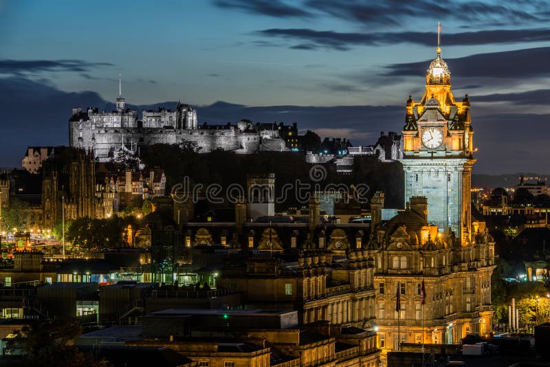 Edinburgh at night stock photo. Image of autumn, cloudscape - 50378614