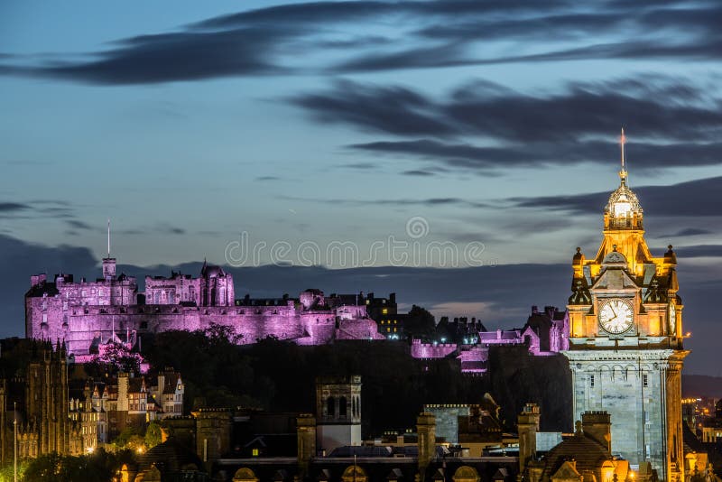 Edinburgh at night stock photo. Image of evening, nightime - 2291016